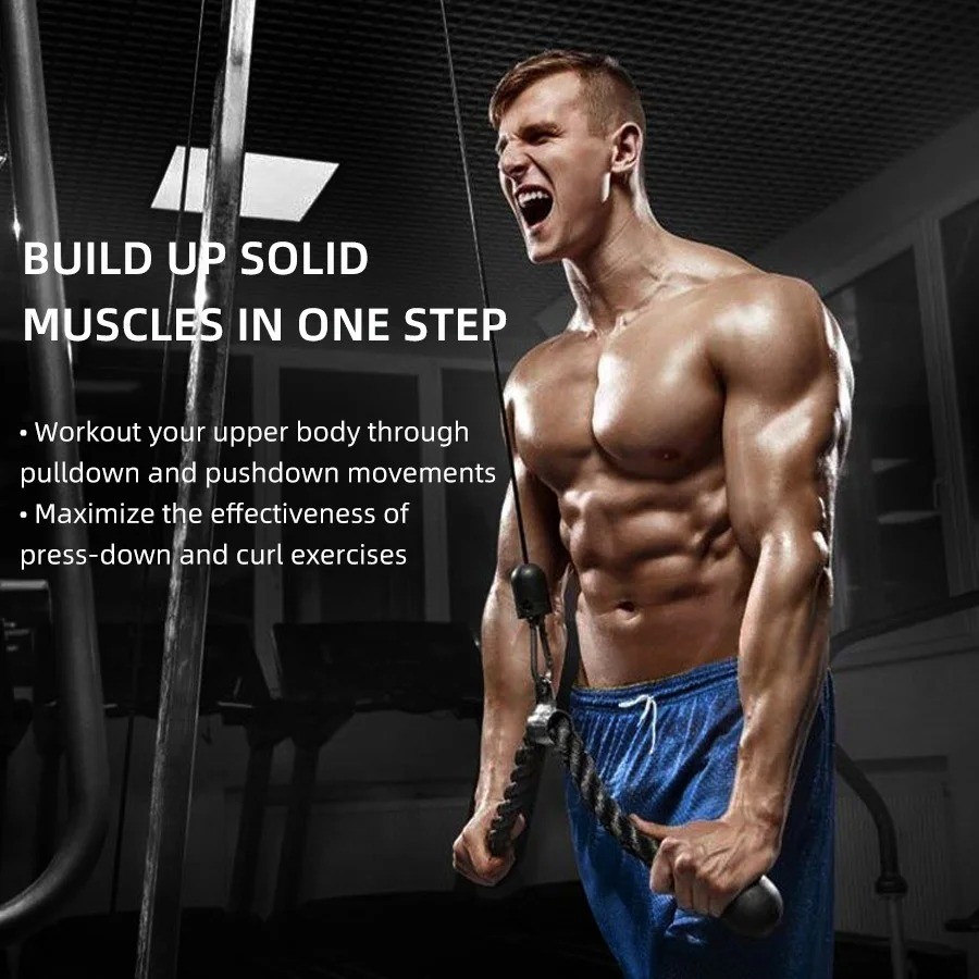 Jual Triceps Lowering Rope Face Pull Handles Push Pull Down Cord For ...