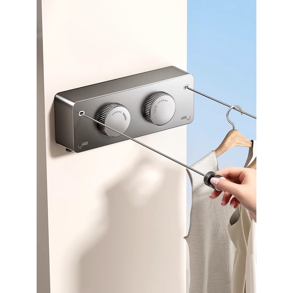 Jual Retractable Clothesline Collection Laundry Extendable Wall ...