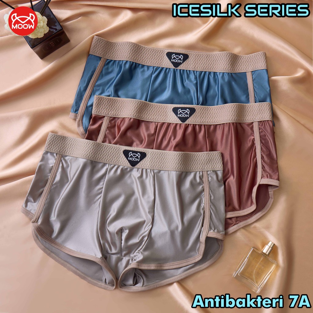 Jual MOOW Paket 3PCS Celana Dalam Boxer Pria Shiny Premium Icesilk ...