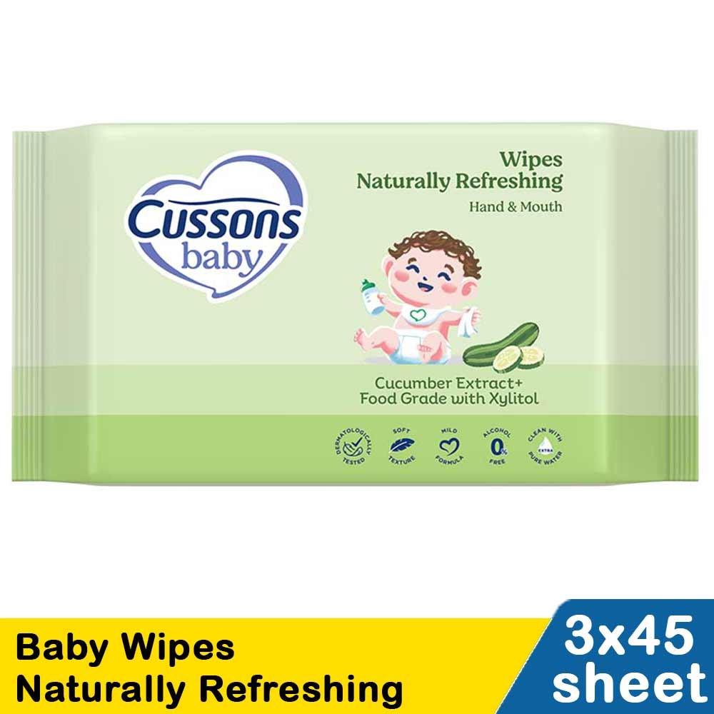 Jual CUSSONS BABY WIPES NATURALLY REFRESHING 2x/3x45'S | Shopee Indonesia