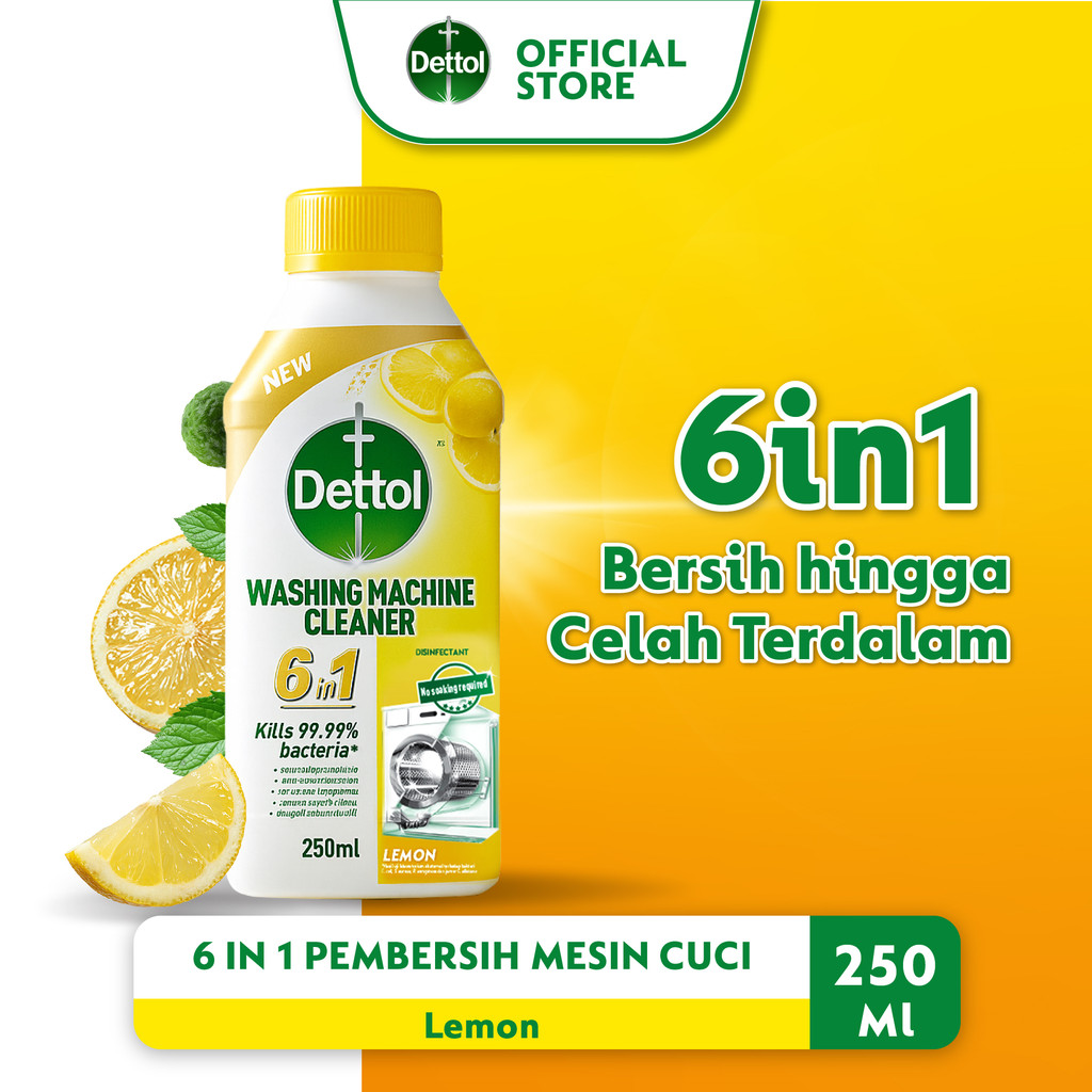 Jual Dettol Washing Machine Cleaner Lemon 250ml Sabun Pembersih Mesin ...