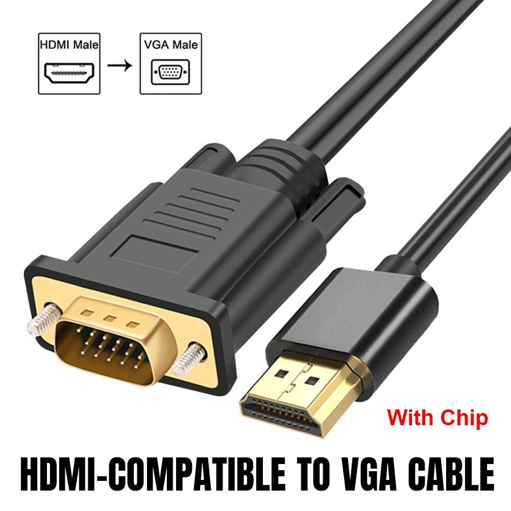 Jual 1.8M 1920 x 1080P HDMI To VGA Cable 1080P Cable With Audio Video ...