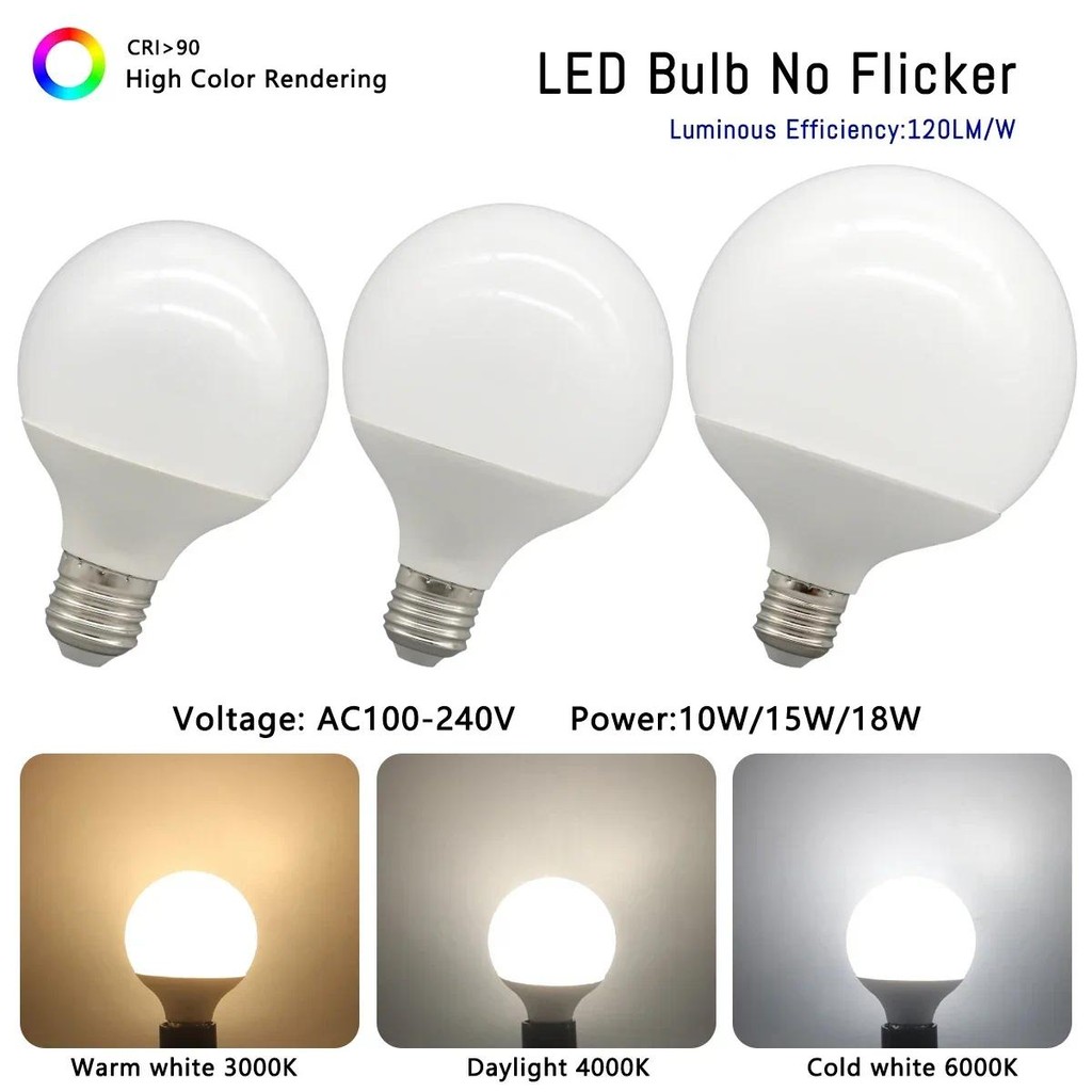Jual 2-6PCS Big LED Bulb E27 AC 100-240V G80 G95 G120 3000K 4000K 6000K ...
