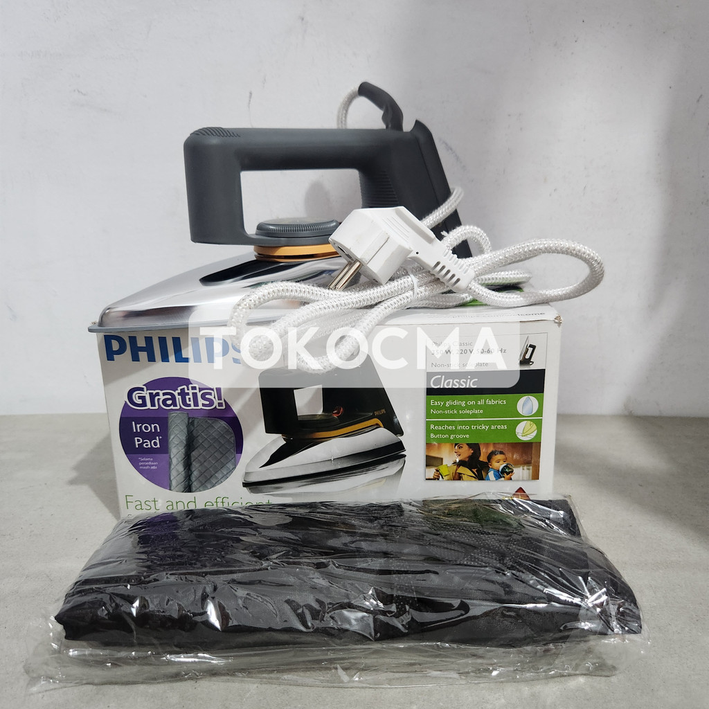 Jual Philips Setrika Listrik Kering HD1172 350W Gosokan Baju Tapak Anti ...