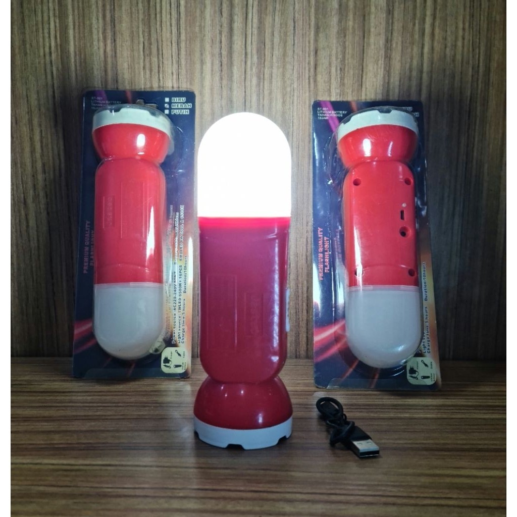 Jual LAMPU EMERGENCY + SENTER LITHIUM BATTERY 1200 mAh TAHAN HINGGA 10 ...