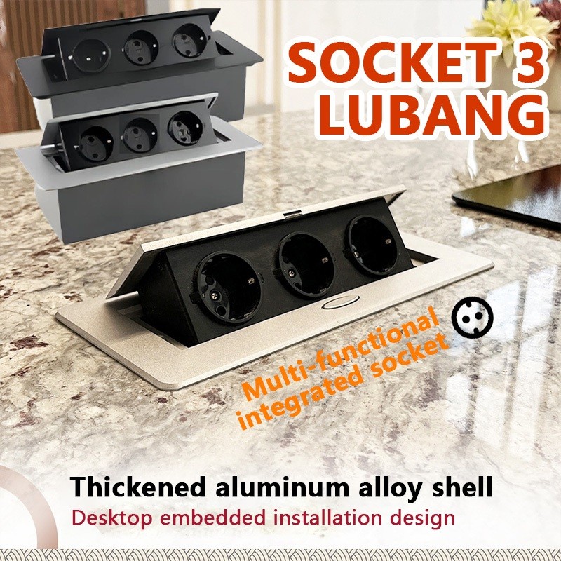 Jual Rolloficial 【COD】Stop Kontak Meja Meeting Tanam 3 Soket pop-up 3 ...