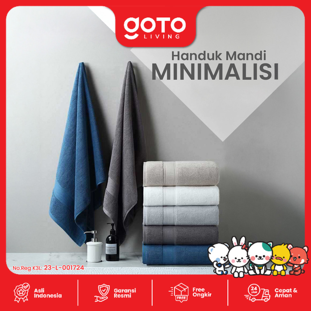 Jual Goto Morwish Bath Towel Handuk Mandi Jumbo Dewasa Polos Lembut ...