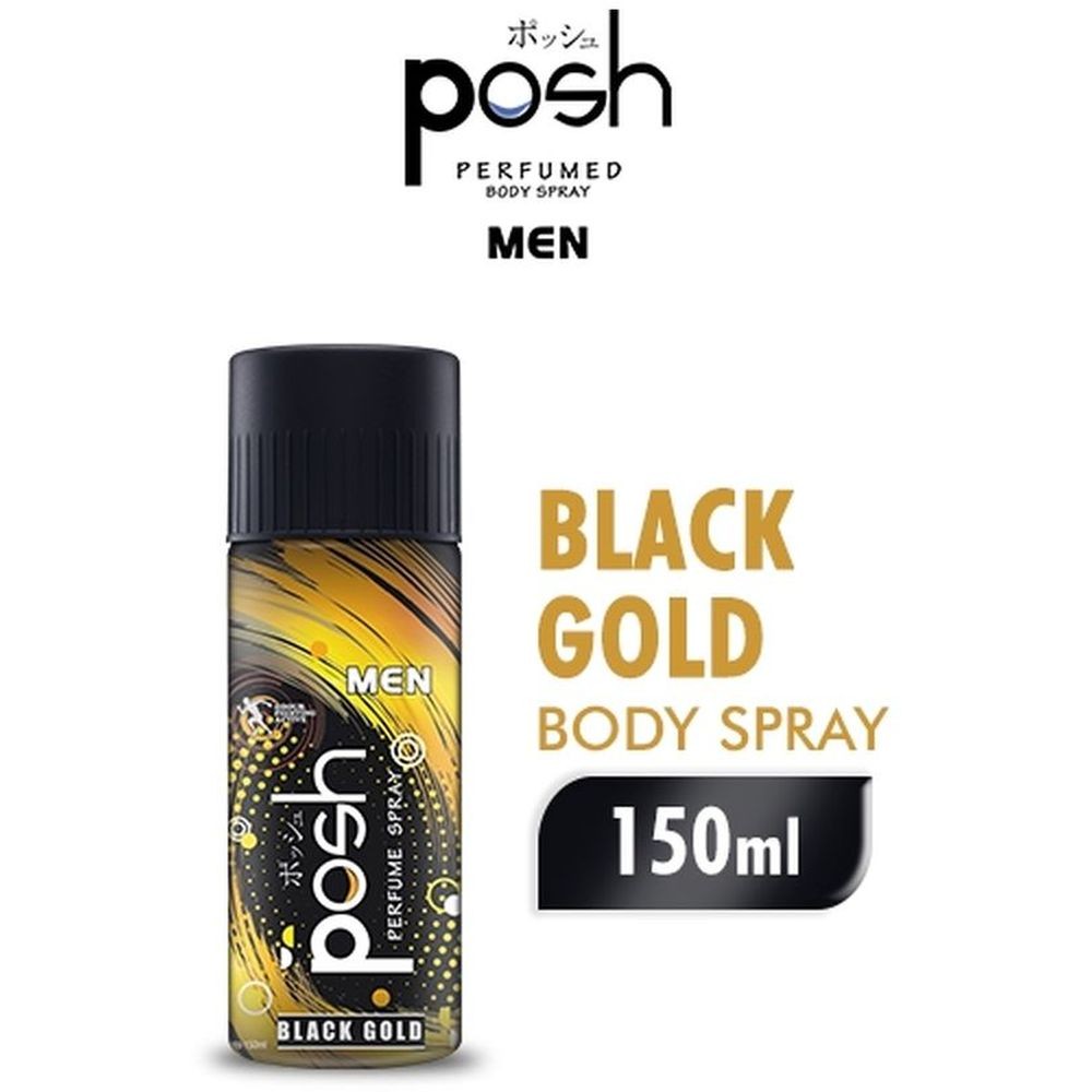 Jual POSH BODY SPRAY PERFUMED BLACK GOLD 150mL | Shopee Indonesia