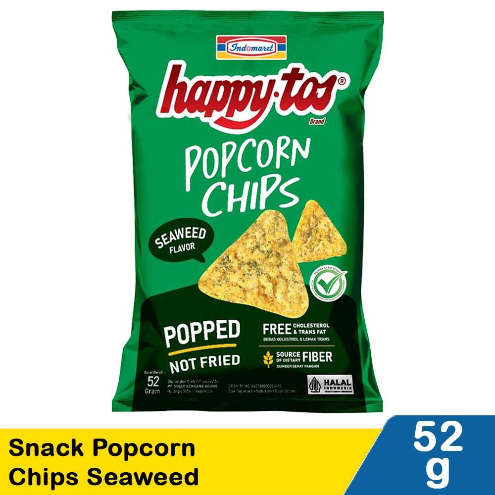 Jual INDOMARET HAPPYTOS SNACK POPCORN CHIPS SEAWEED 52g | Shopee Indonesia