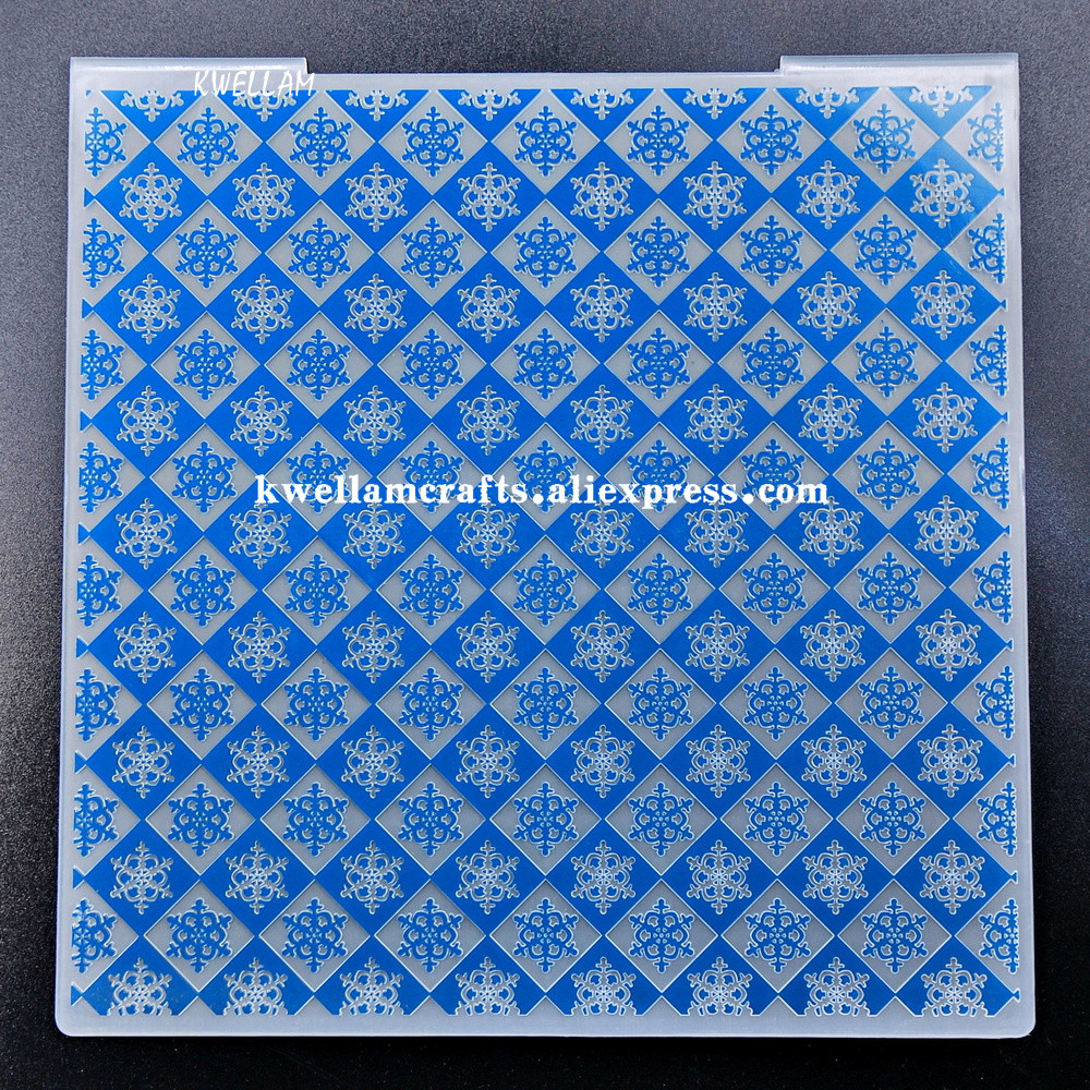 Jual 8x8" Merry Christmas Snowflakes Plastic Embossing Folders for Card ...