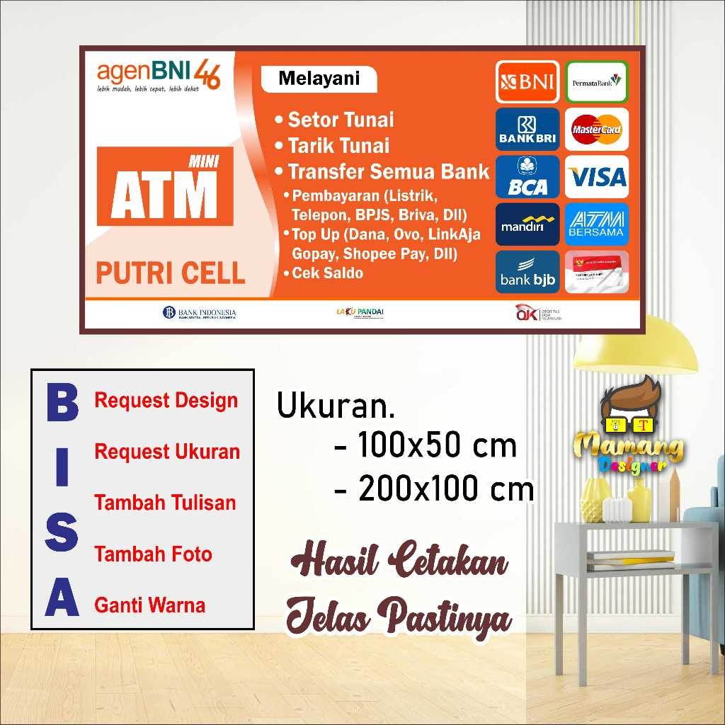 Jual backdrop Spanduk Banner Custom Agen BNI atau Mini ATM bb | Shopee ...