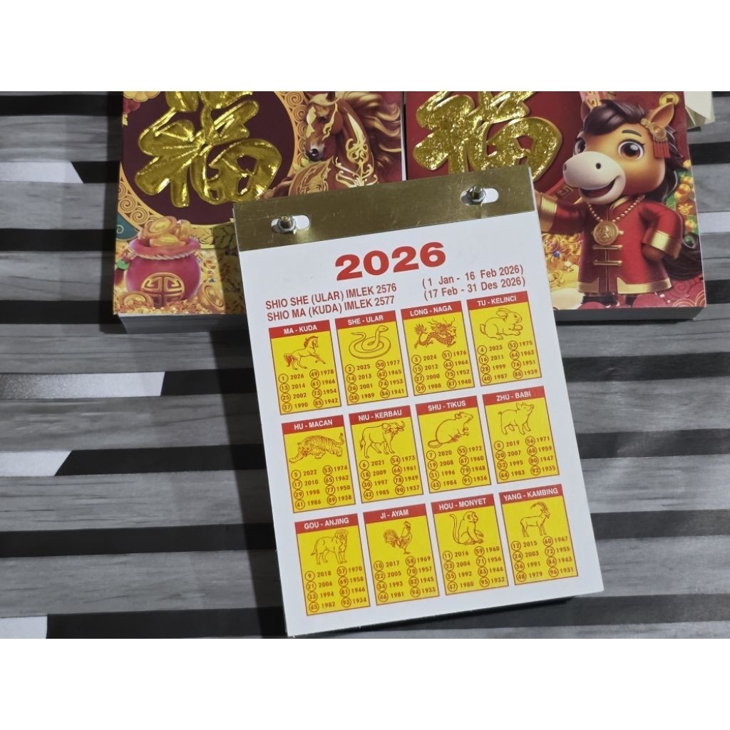 Jual KALENDER HARIAN SOBEK SHIO KUDA UK SEDANG BESAR 2026 BHM BHB ...