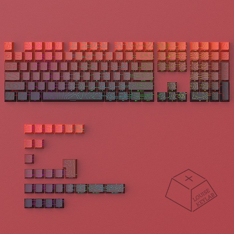 Jual Keycap Gradient Contour PBT Cherry Side Print Double Shot Tembus ...