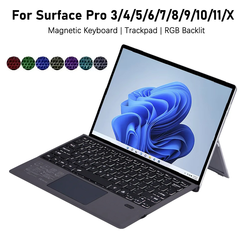 Jual Bluetooth Backlight Keyboard For Microsoft Surface Pro 3 4 5 6 7/7 ...