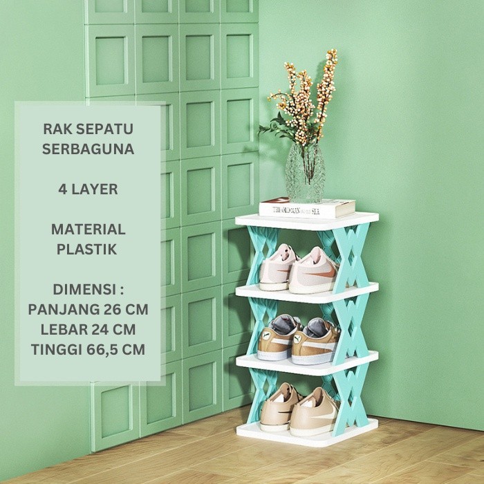 Jual Rak Sepatu Sendal 4/5/6 Susun Plastik Model X Rak Serbaguna Murah ...