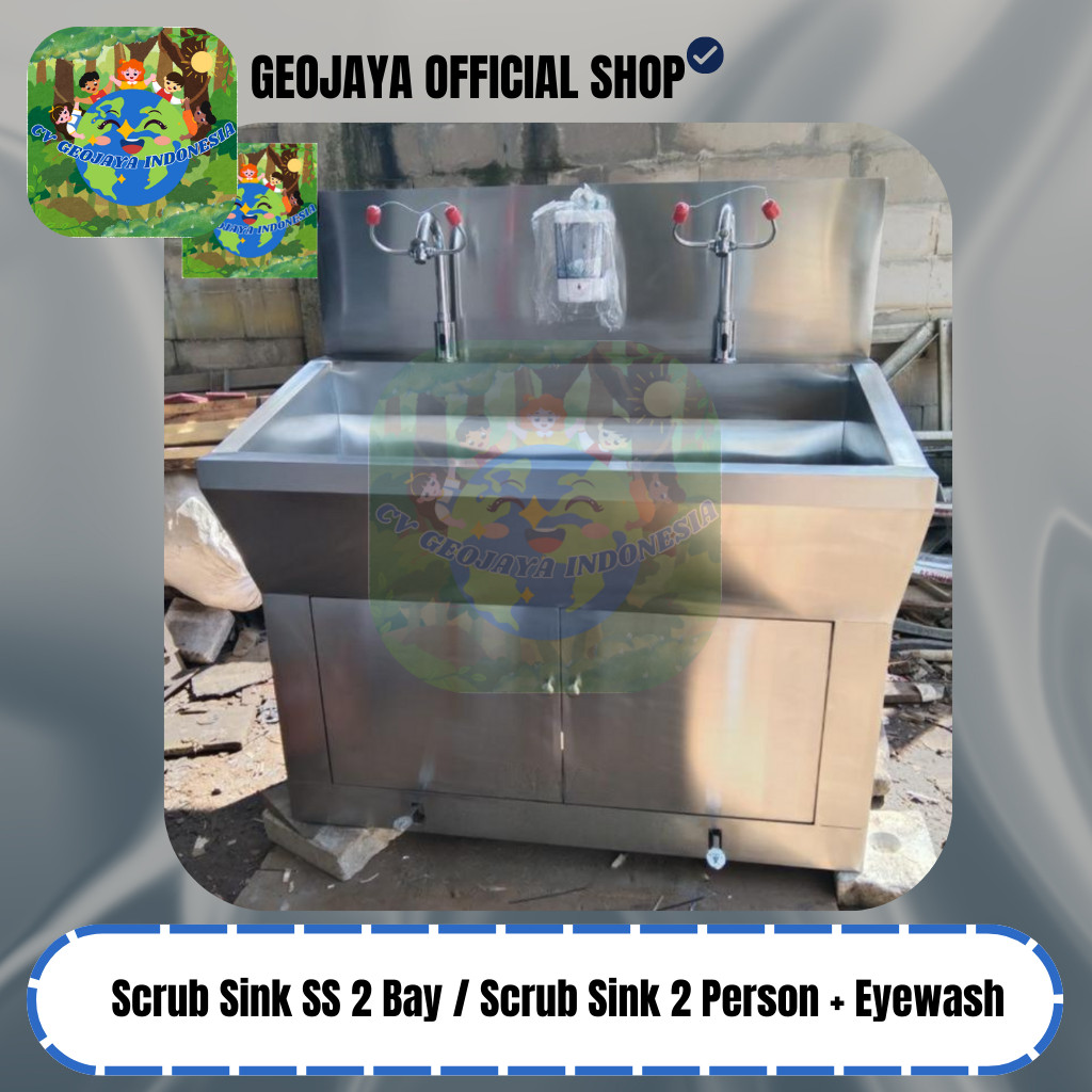 Jual Scrub Sink SS 2 Bay / Scrub Sink 2 Person + Eyewash | Shopee Indonesia