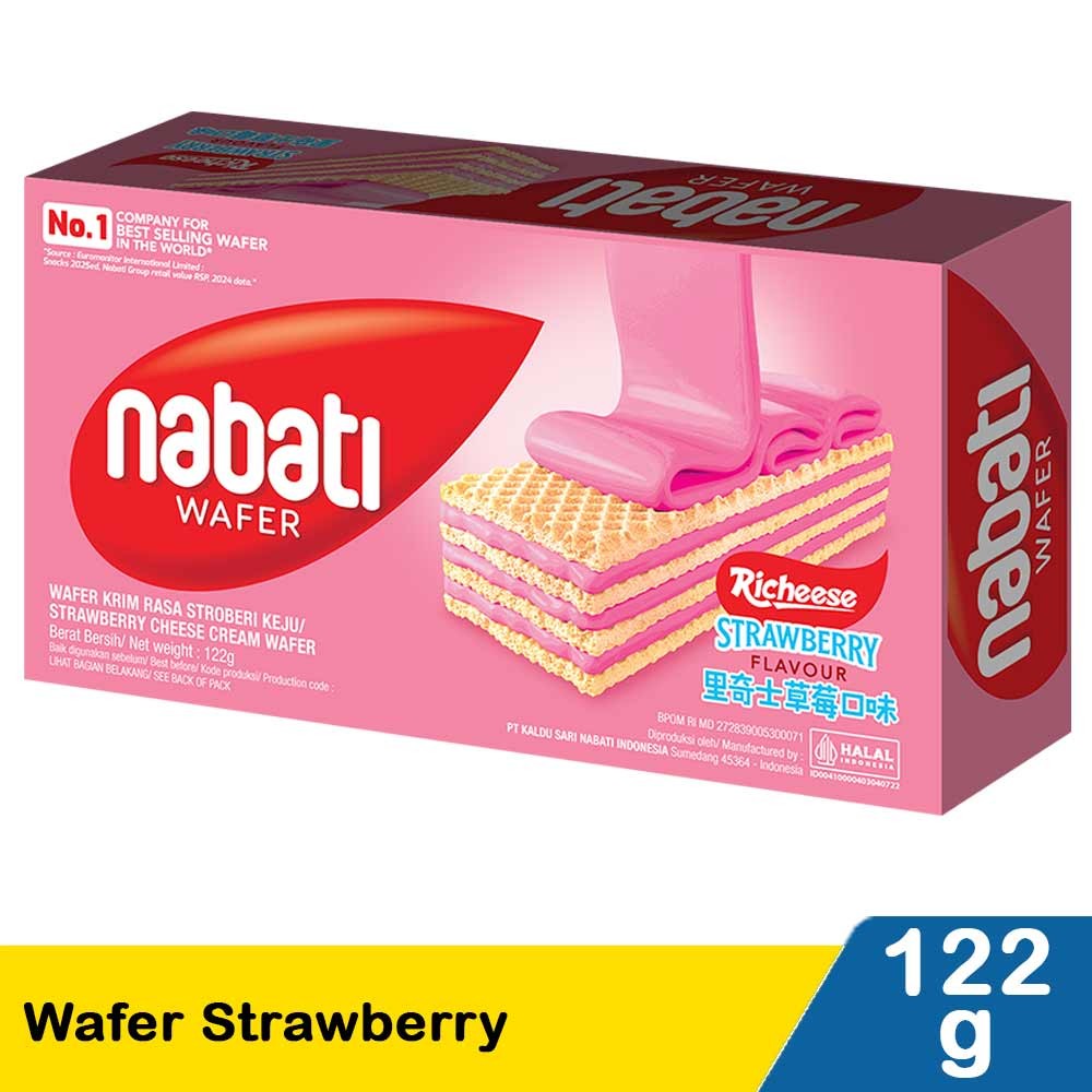 Jual NABATI RICHEESE WAFER STRAWBERY 122g | Shopee Indonesia