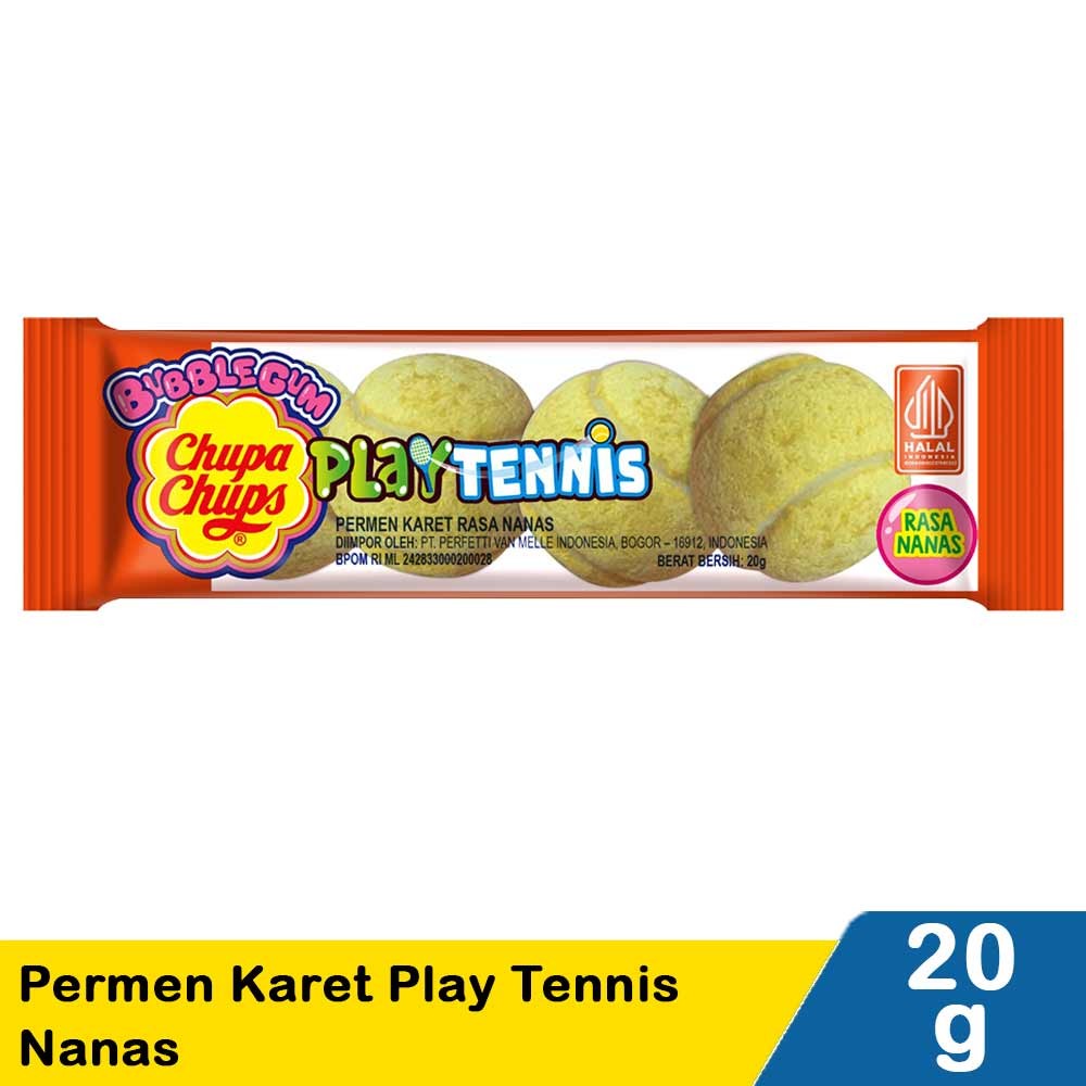 Jual CHUPA CHUPS PERMEN KARET PLAY TENNIS NANAS 20g | Shopee Indonesia