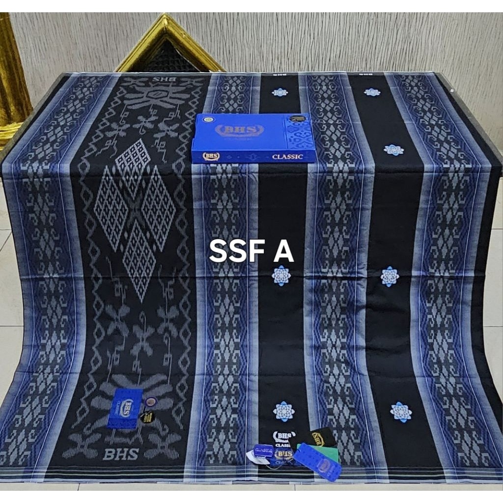Jual sarung BHS CLASSIC gold songket timbul dan prin motif mewah pria ...