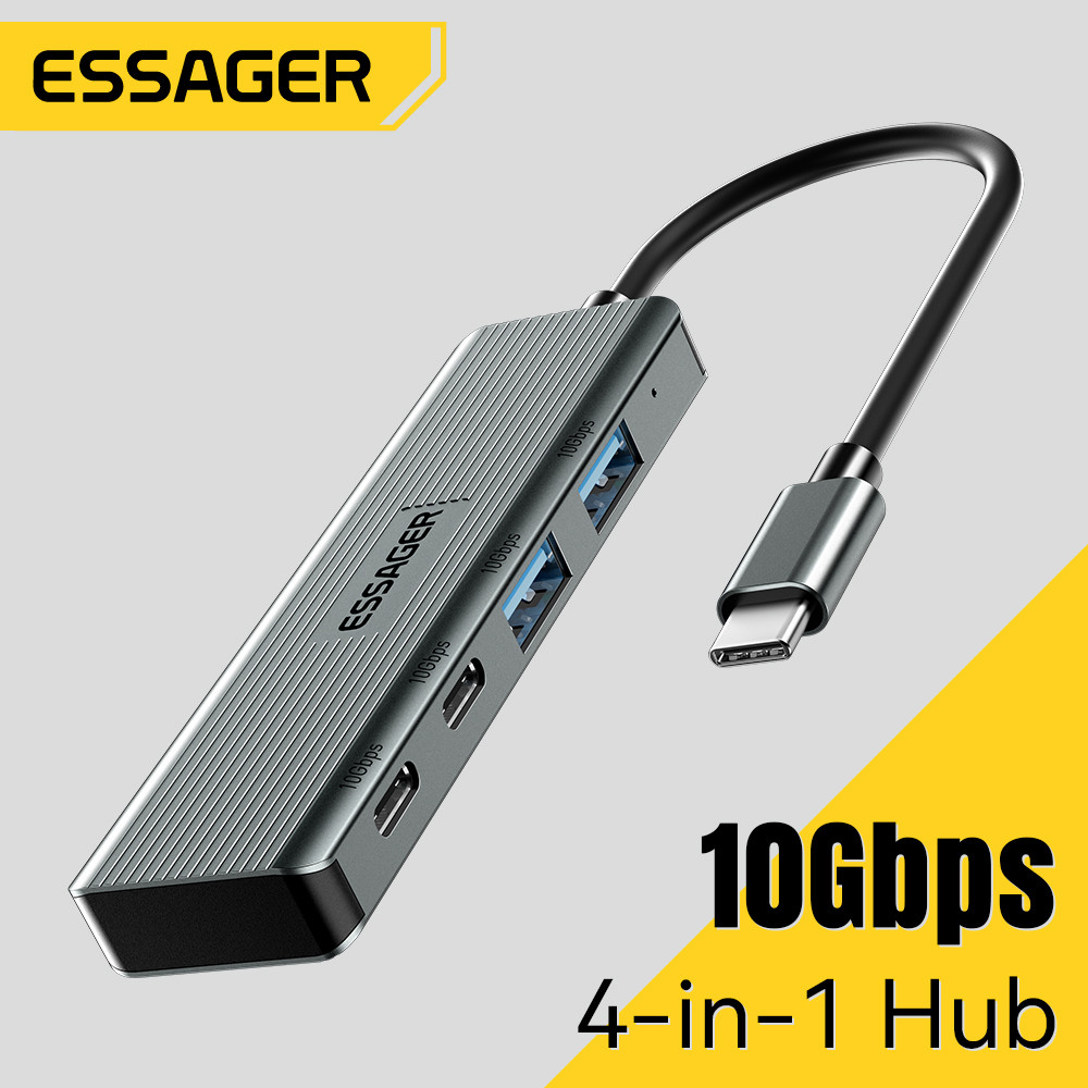 Jual Essager USB C Hub 10Gbps 4-IN-1 Type-C to USB-C 3.2 Gen 2 Portable ...