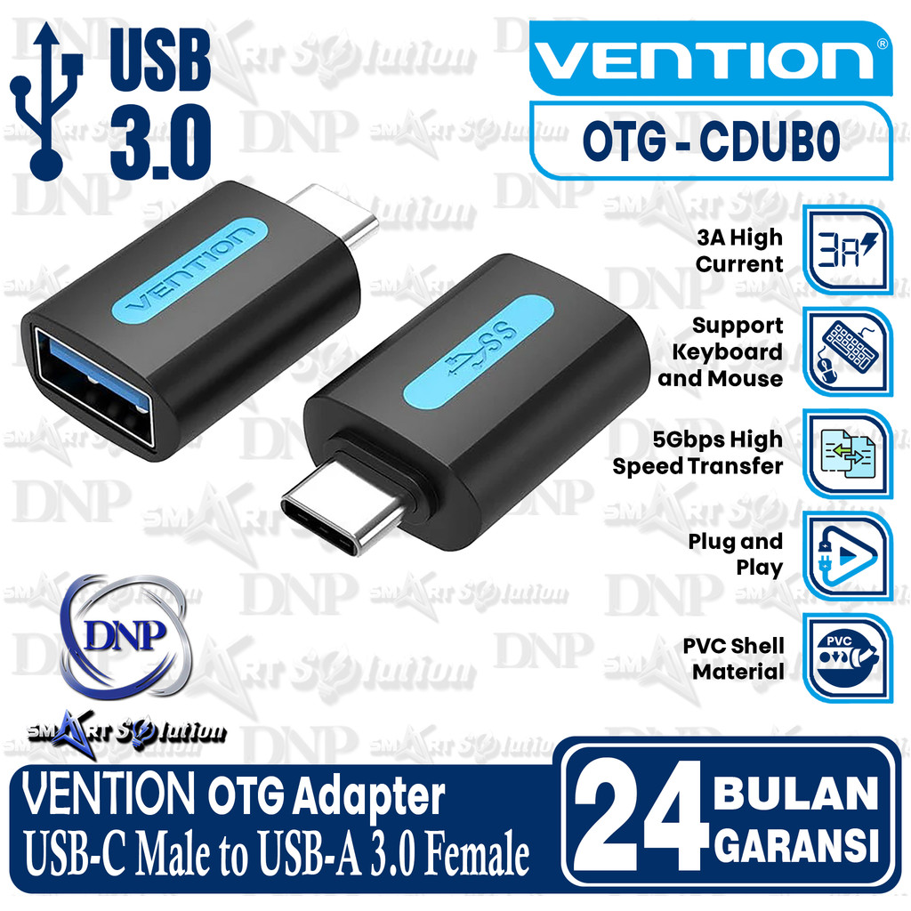 Jual Vention Adapter OTG USB Type C Male to USB A 3.0 Female - CDUB0 ...