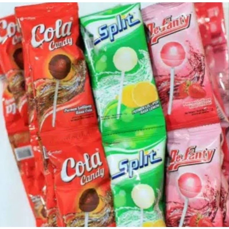 Jual Permen Split / Cola / Defanty Lollipop Renceng ( isi 10 pcs ...