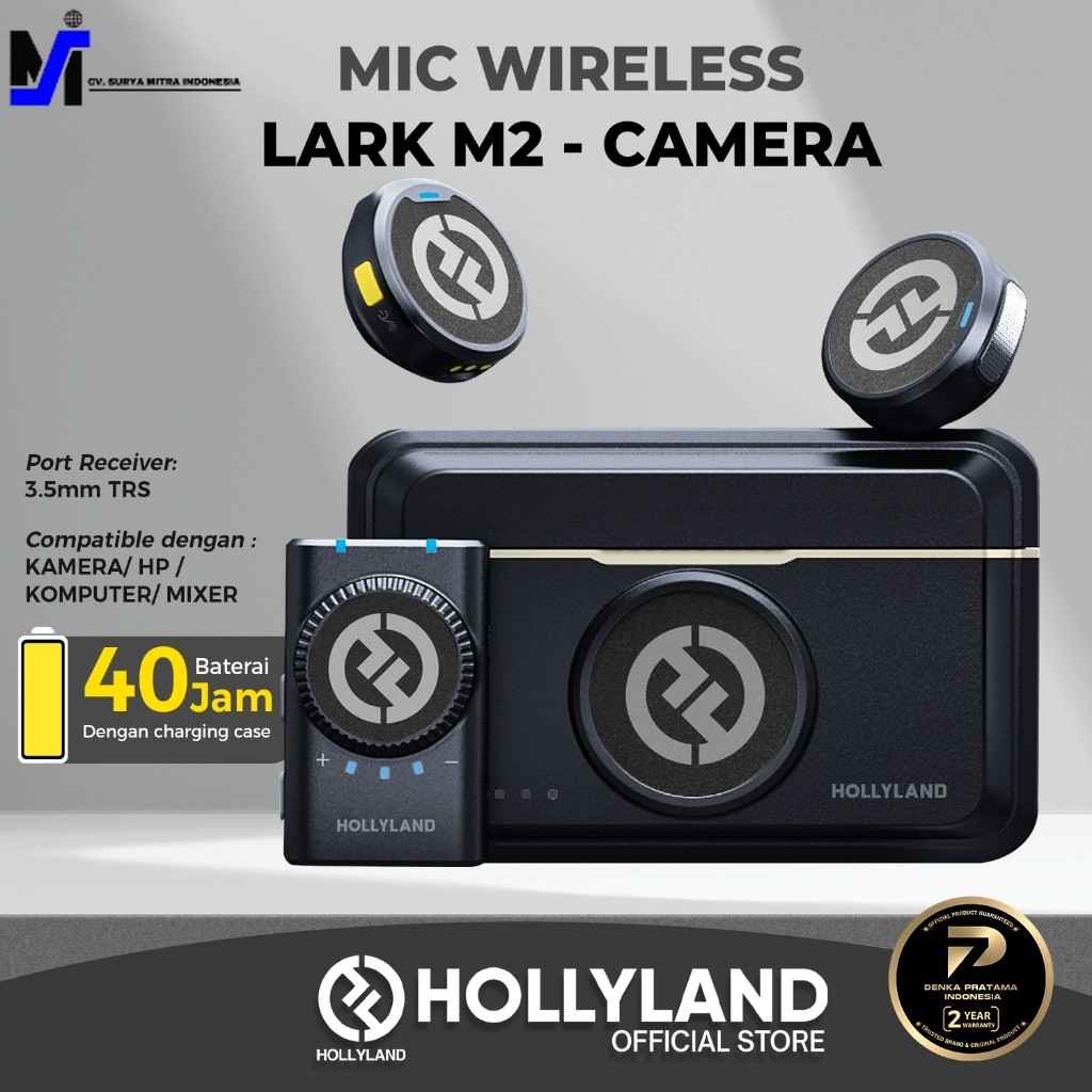 Jual Hollyland Lark M2 Camera Mic Wireless 350m untuk Action Kamera/ DSLR/ Mirrorless/ Mixer ...
