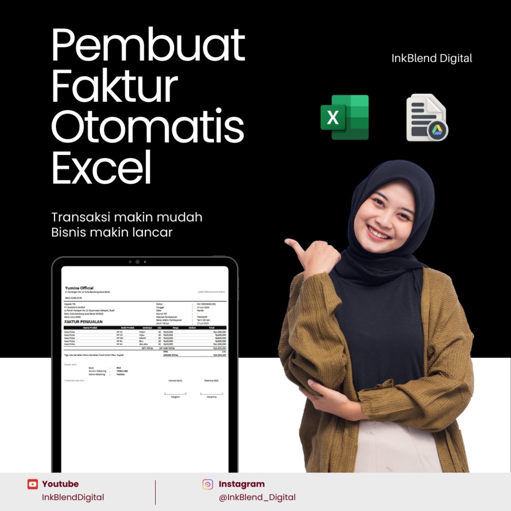 Jual Genius id || Template Excel || Pembuat Faktur Otomatis / Invoice ...