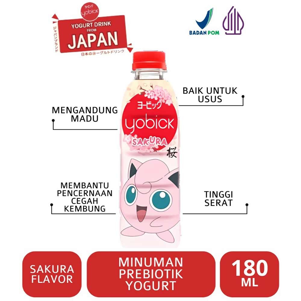 Jual YOBICK MINUMAN PREBIOTIK YOGHURT SAKURA 180mL | Shopee Indonesia