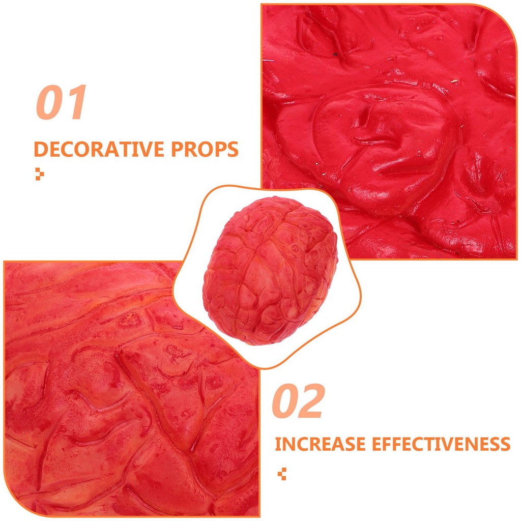 Jual Life Size Realistic Human Brain Props Scary Red Vinyl Squeeze ...