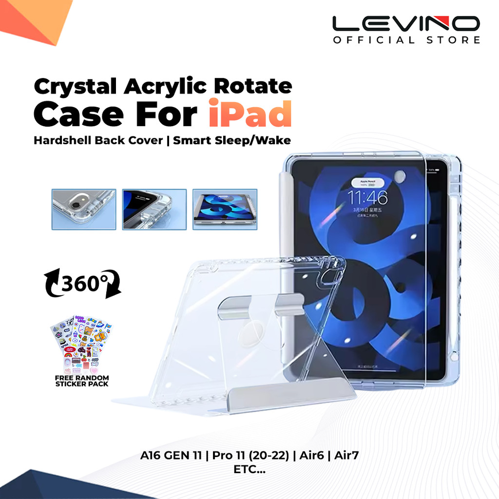 Jual iPad Case Acrylic 720° Transparent untuk iPad Gen 10/11 A16 iPad ...