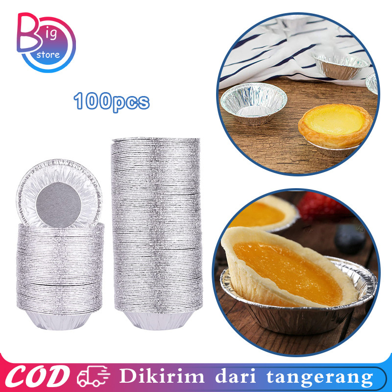Jual 100pcs Cetakan Kue Tart Pie Susu Mini Loyang Aluminium Foil Pie ...