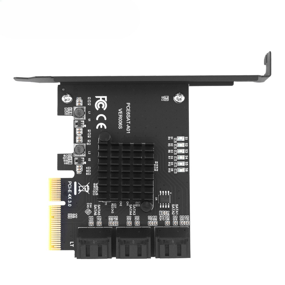 Jual PCIE 4X To 6 Ports SATA 3.0 6 Gbps Expansion Card Pcie Splitter ...