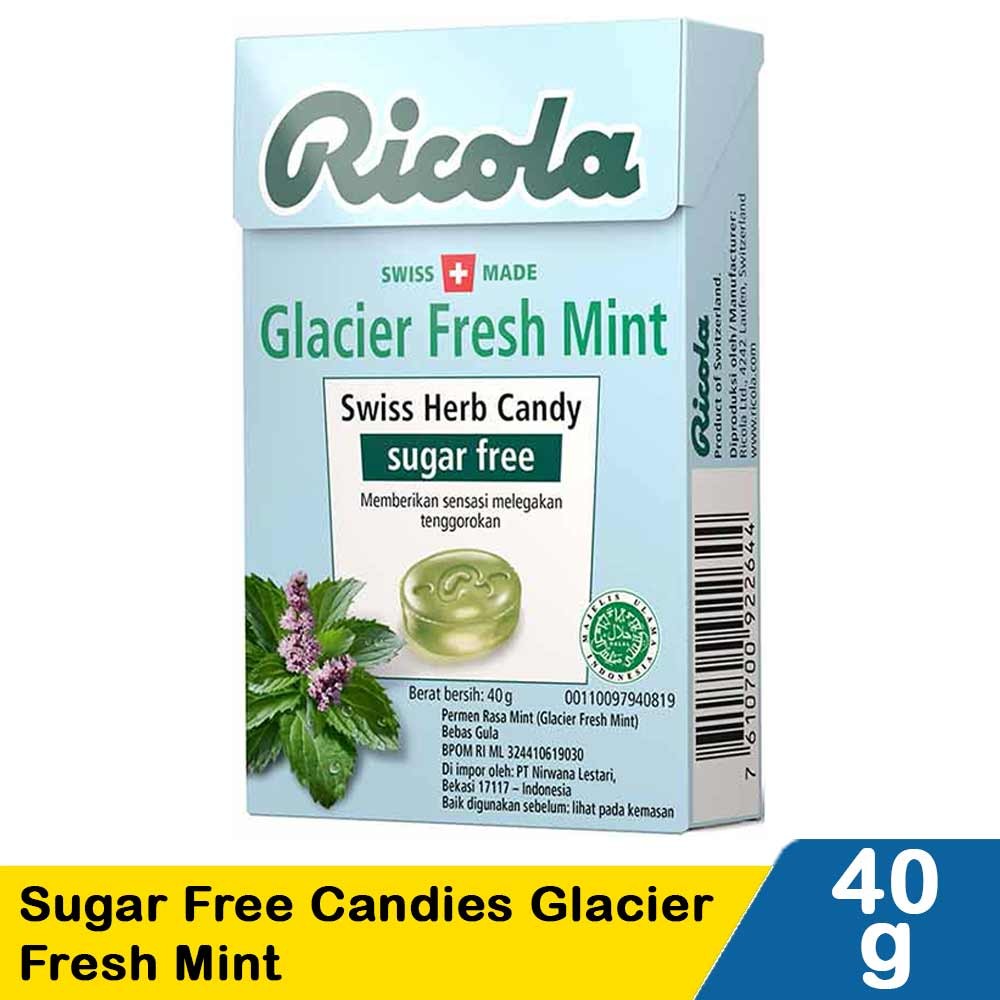 Jual RICOLA SUGAR FREE CANDIES GLACIER FR MINT 40g | Shopee Indonesia