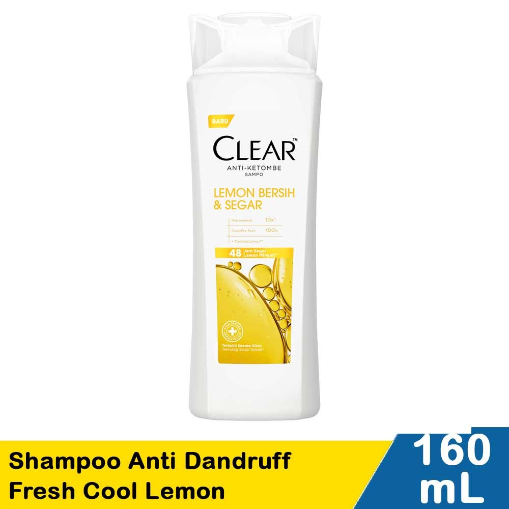 Jual CLEAR SHAMPOO ANTI KETOMBE LMN BERSIH SGR 160mL | Shopee Indonesia