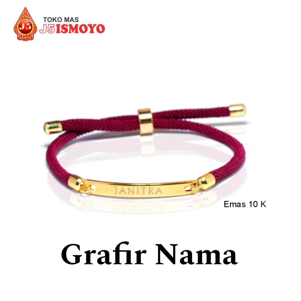 Jual J5Ismoyo Gelang Tali Kombinasi Emas Alana Jee Dewasa GRAFIR NAMA ...