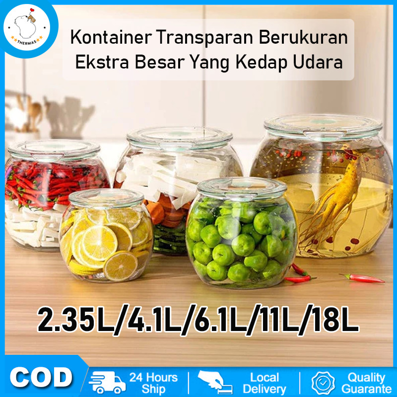 Jual Wadah Plastik Kedap Udara Kapasitas Besar Toples / Transparan ...