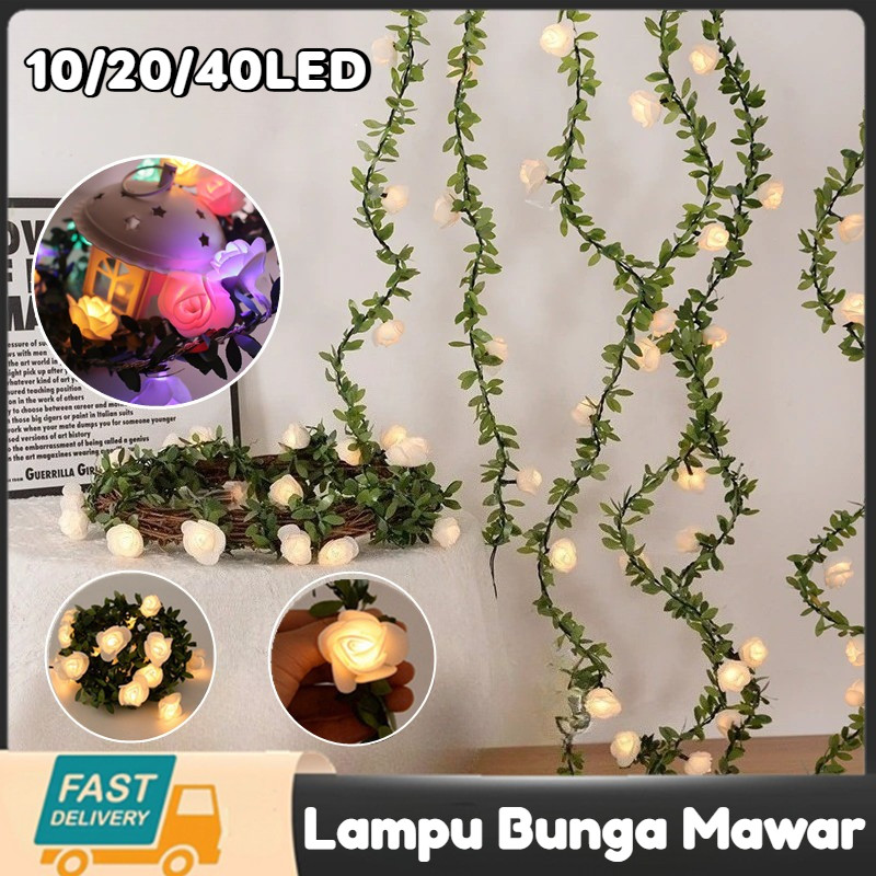 Jual 6M Lampu Bunga Mawar LED Rose String Light Dekorasi Pesta ...