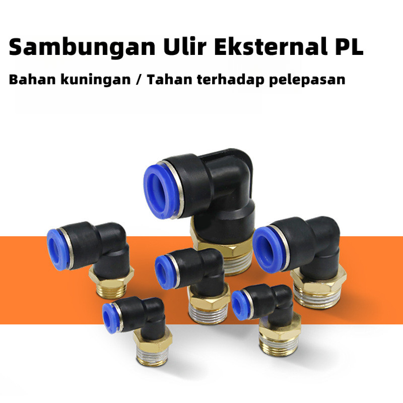 Jual Fitting Pneumatic Elbow Male Drat Luar MPL Sliplock 1/8" 1/4" 3/8" 1/2" Inch Slip Lock ...