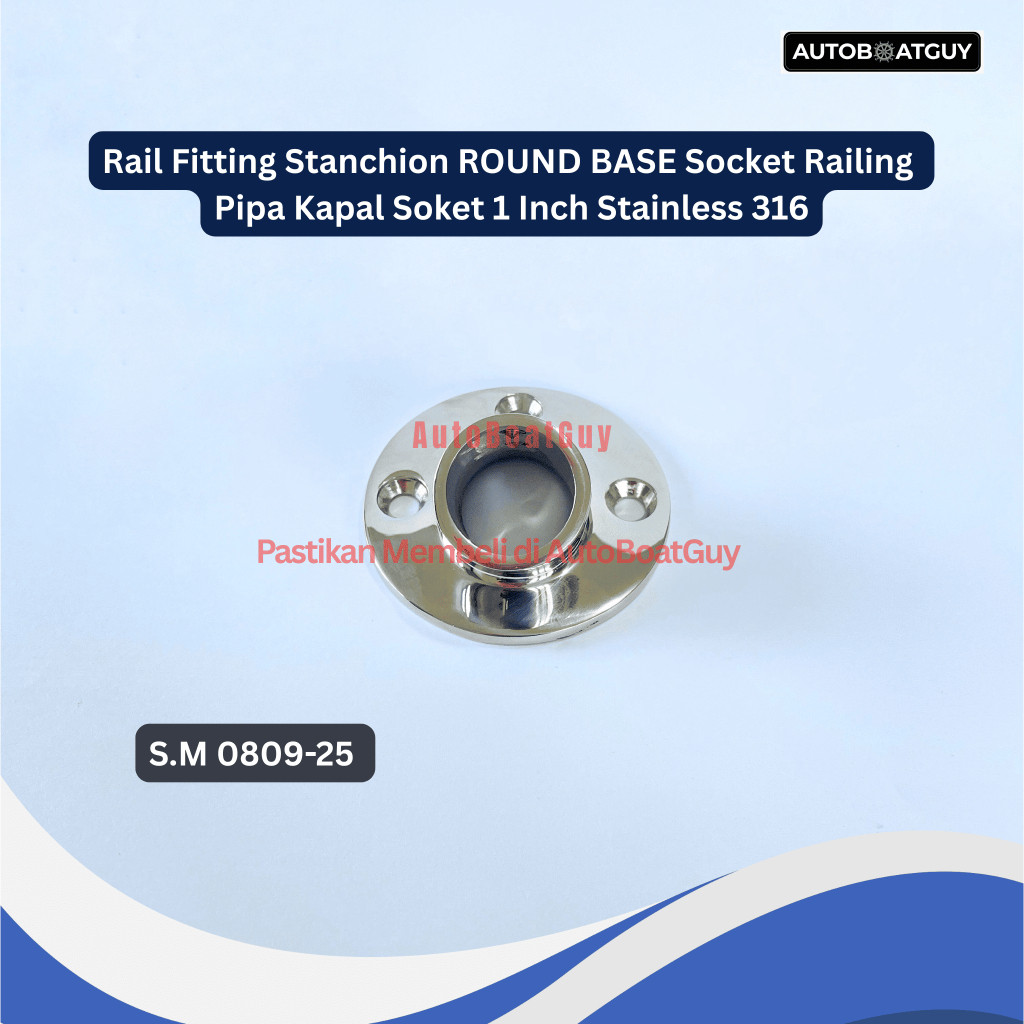 Jual Rail Fitting Stanchion ROUND BASE Socket Railing Pipa Kapal Soket ...