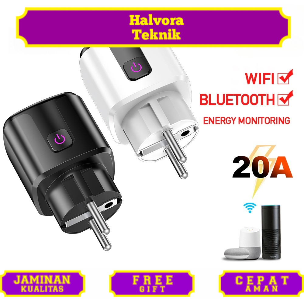 Jual Home WiFi Smart Plug Socket 20A Wireless with Colokan Energy ...