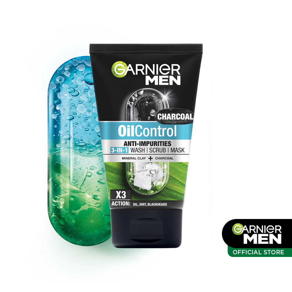 Jual GARNIER MEN OIL CONTROL 3IN1 CHARCOAL BLACK 100mL | Shopee Indonesia