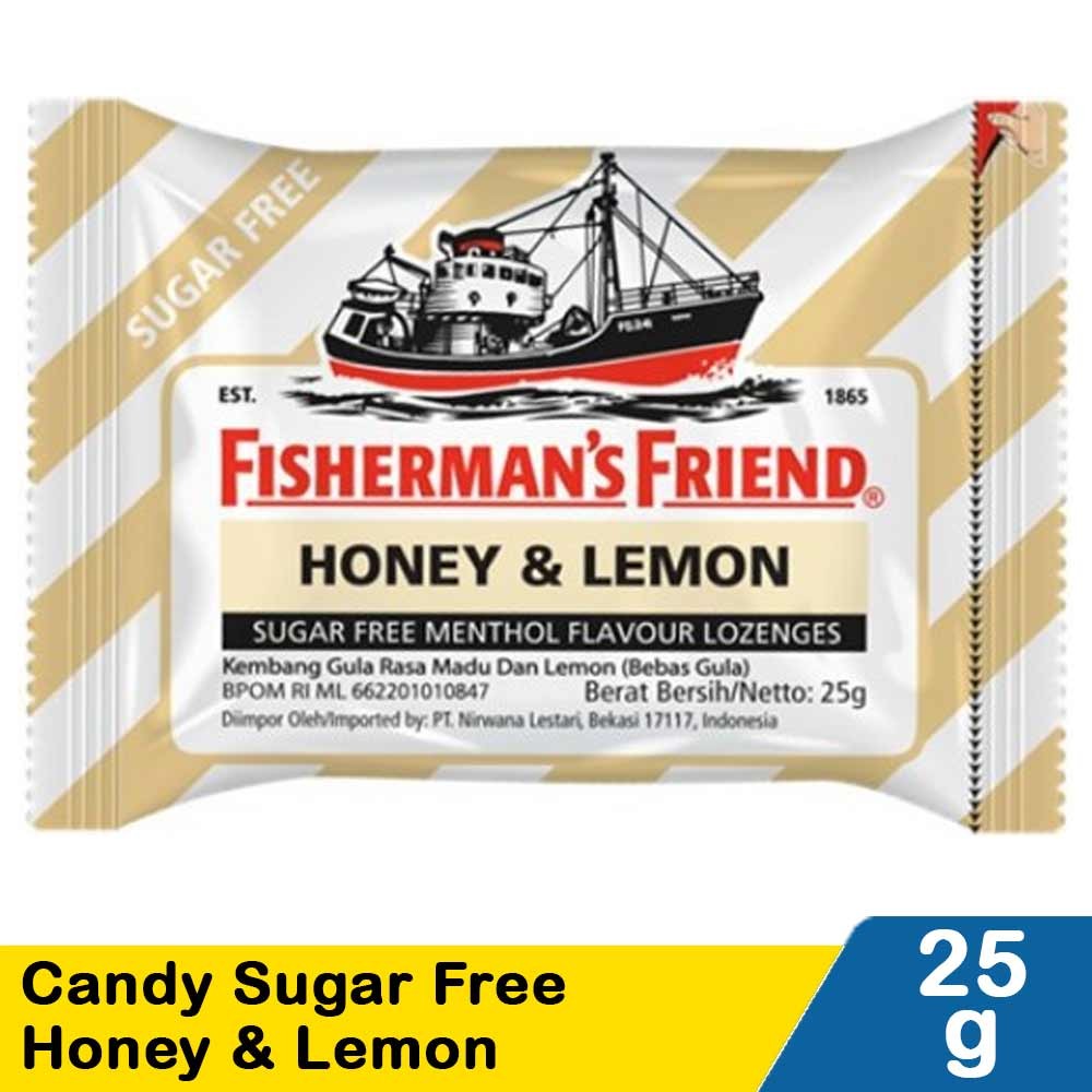 Jual FISHERMAN'S CANDY SUGAR FREE HONEY & LEMON 25g | Shopee Indonesia
