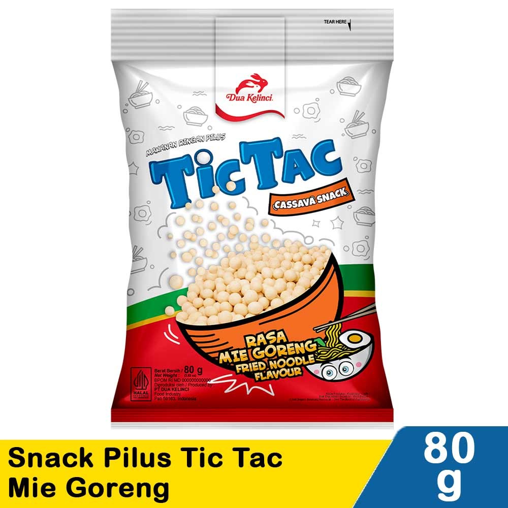 Jual DUA KELINCI SNACK PILUS TIC TAC MIE GORENG 80g | Shopee Indonesia
