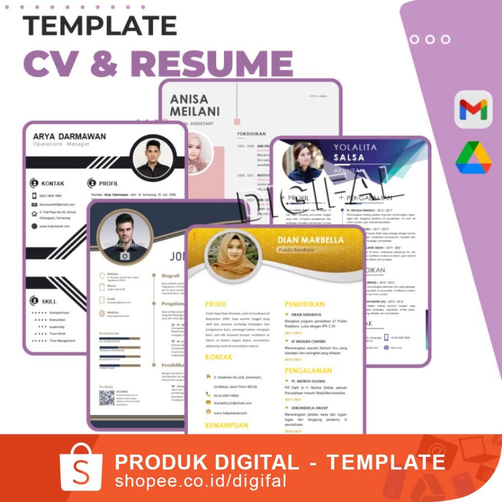 Jual 500+ TempIate CV & RESUME Premium (New) - CV Resume Curiculum ...