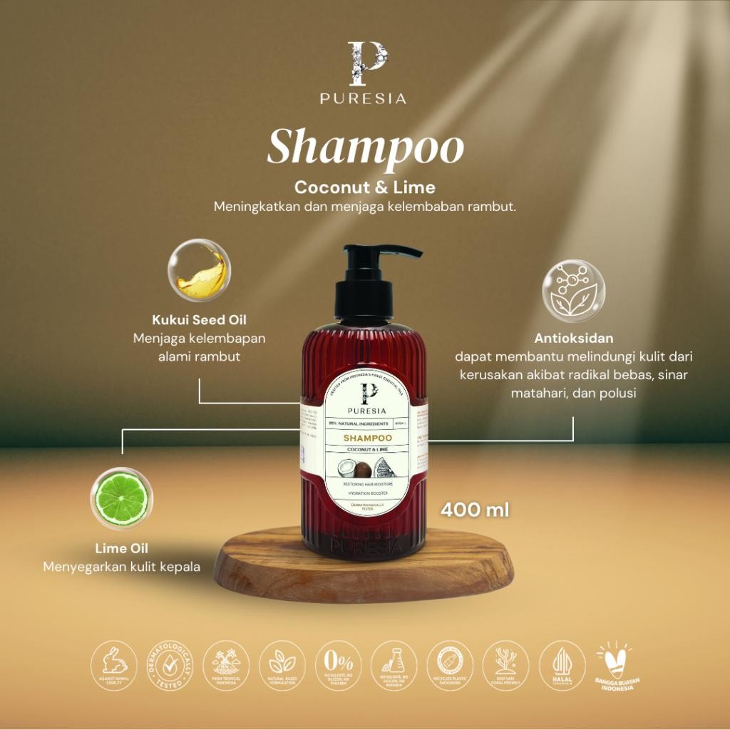 Jual Puresia | Non SLS Shampoo Coconut & Lime 400ml | Shopee Indonesia