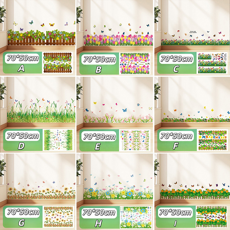 Jual Stiker Dinding Rumput Bunga Tempel Sendiri, Untuk Etalase/Kamar ...