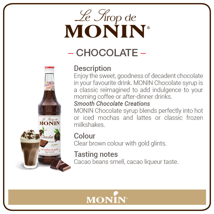 Jual Monin Chocolate Syrup - Sirup Rasa Coklat 700 ML | Shopee Indonesia