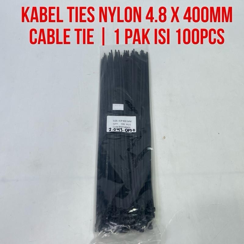 Jual EROM Kabel Ties Nilon Hitam Black Ukuran 4.8mm X 400mm 40cm High ...