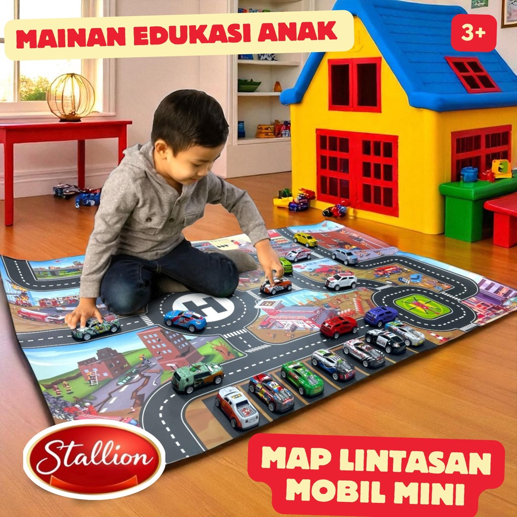 Jual Mainan Peta Mobil Map Track Bermain Anak Playmap Alas Road Jalanan ...